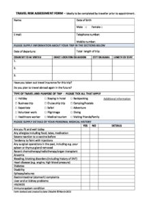 travel_risk_assessment_form – GLASTONBURY SURGERY